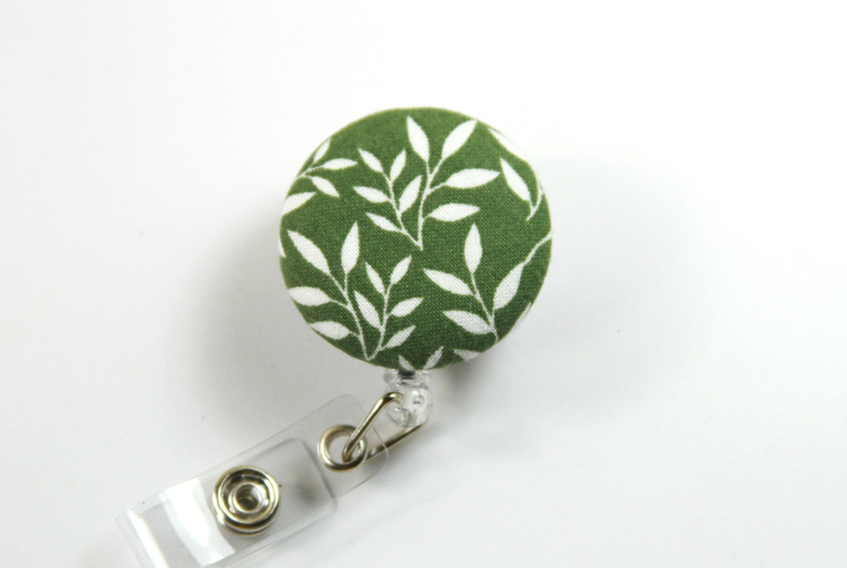 LEAVES Badge Reel Button Badge Holder Green Leaves Badge - Etsy UK