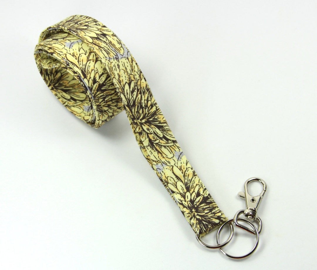 SUNFLOWER Fabric Lanyard, Flower Lanyard, Roses Lanyard, Fabric Badge ...
