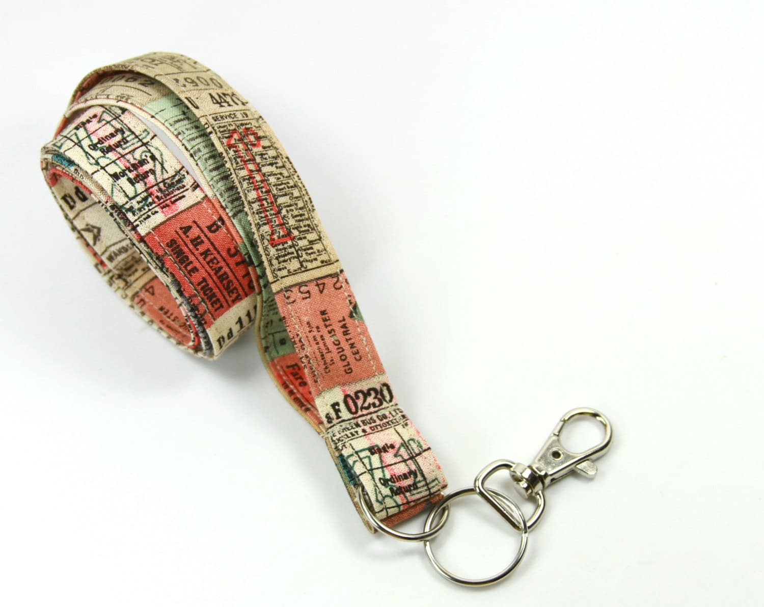 TICKETS Fabric Lanyard, Train Ticket Design Badge Holder, Train Ticket ...