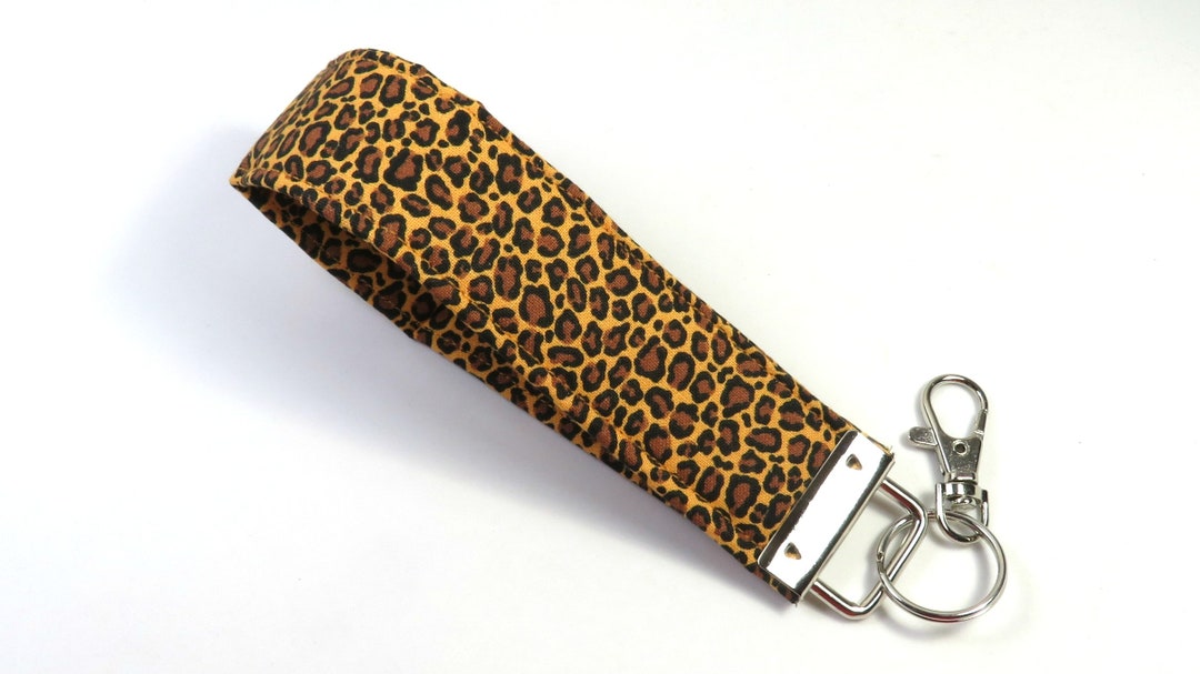 ANIMAL PRINT Fabric Wristlets, Animal Print Badge Holder, Brown Badge ...