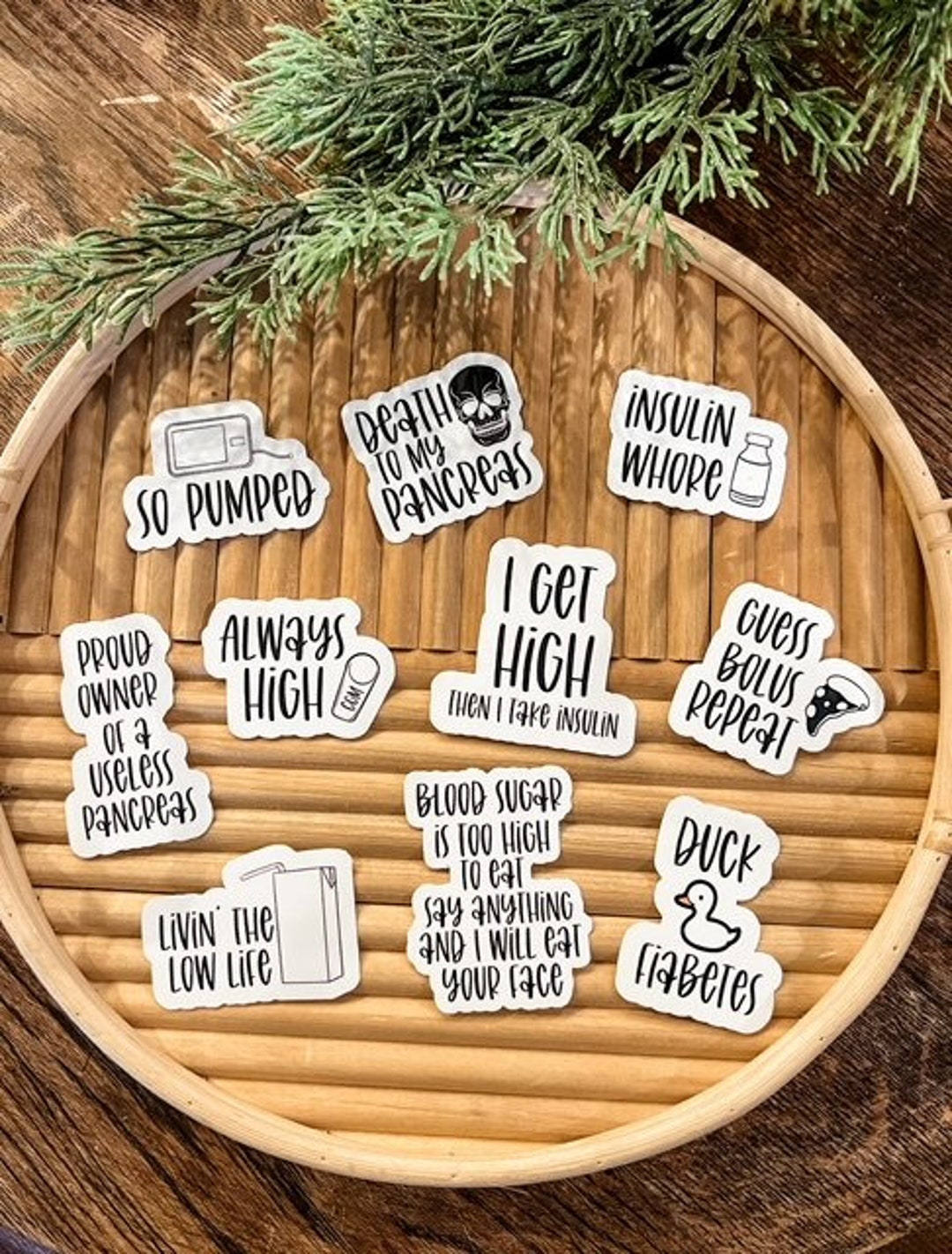 Diabetes Sticker Set, Type 1 Diabetes Stickers, Diabetic Stickers ...