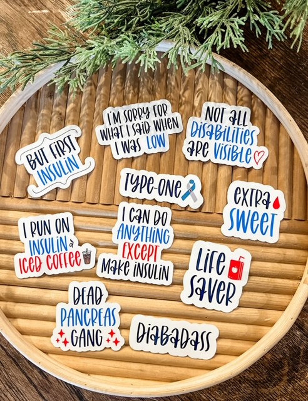 Diabetes Sticker Set, Type 1 Diabetes Stickers, Diabetic Stickers ...