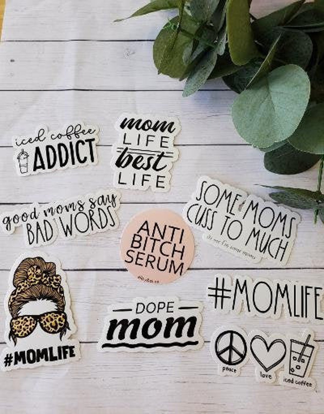 Mom life stickers stickers leopard stickers ice coffee - Etsy.de
