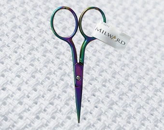 Milward Multi-colour Rainbow Embroidery Scissors 3.5/9cm Sharp Point ...