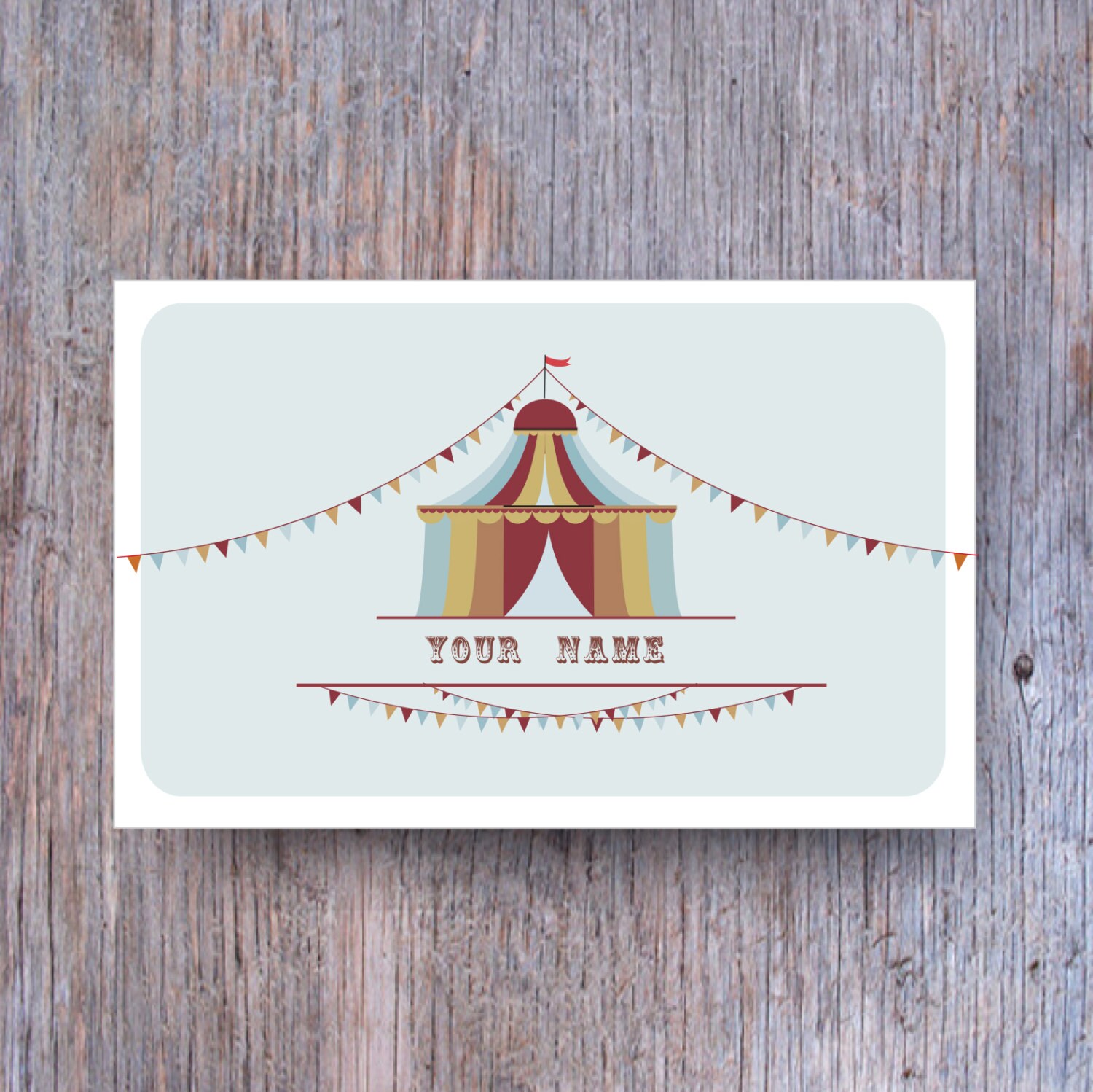 Circus Personalized Card // Lovely Stationery // Vintage // Editable ...