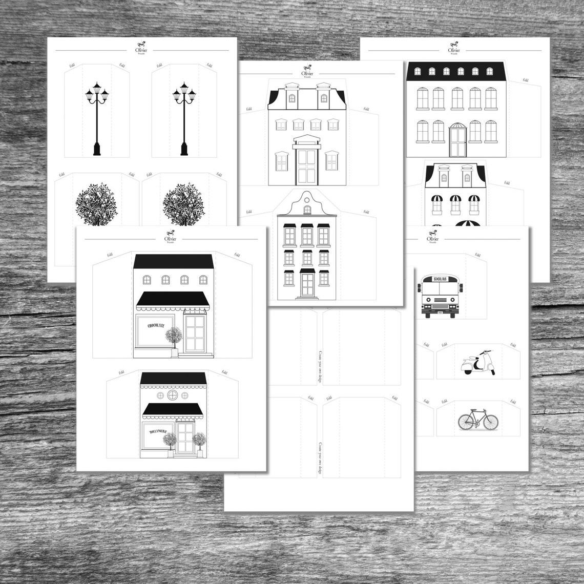 Paper City / Printable Template / DIY Craft Ideas for Kids / Print, Cut ...