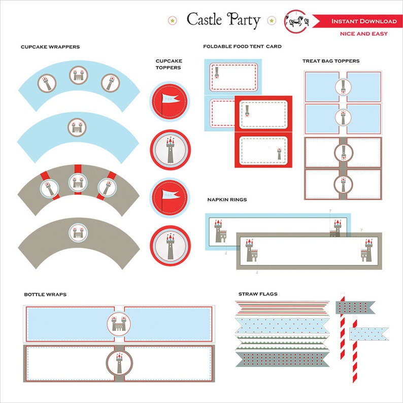 Castle Party Package//diy//instant Download//digital File//party ...