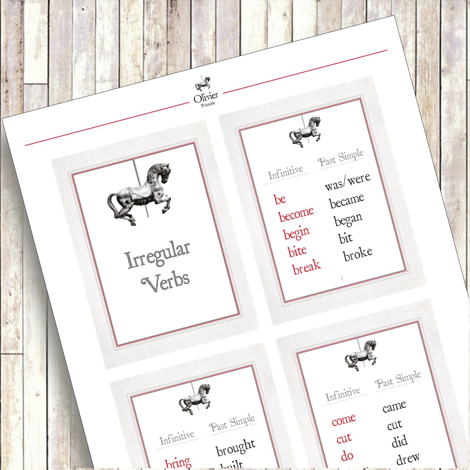 Verbos irregulares / / inglés / Flash //Easy tarjetas para aprender ...