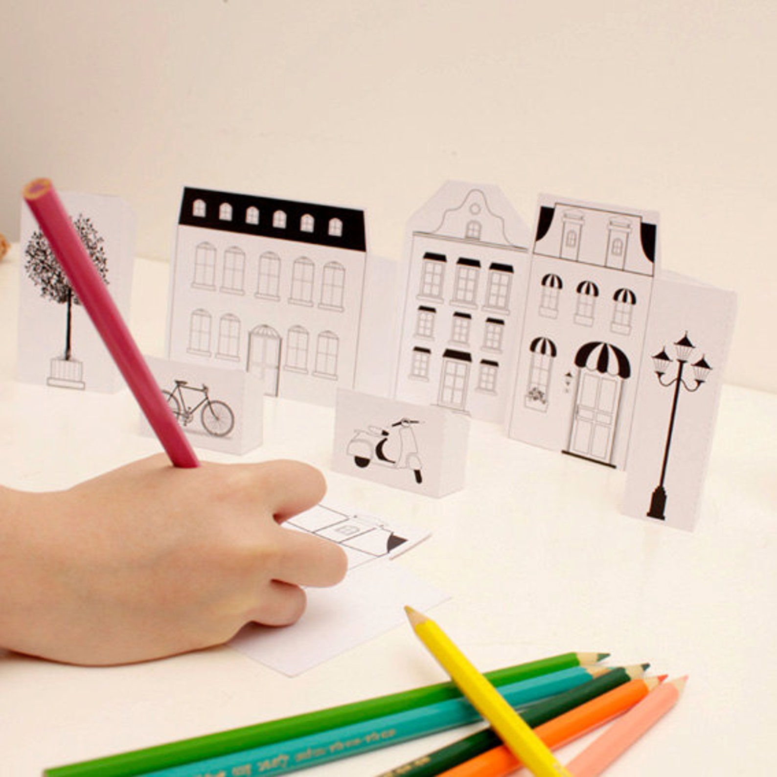 Paper City / Printable Template / DIY Craft Ideas for Kids / Print, Cut ...