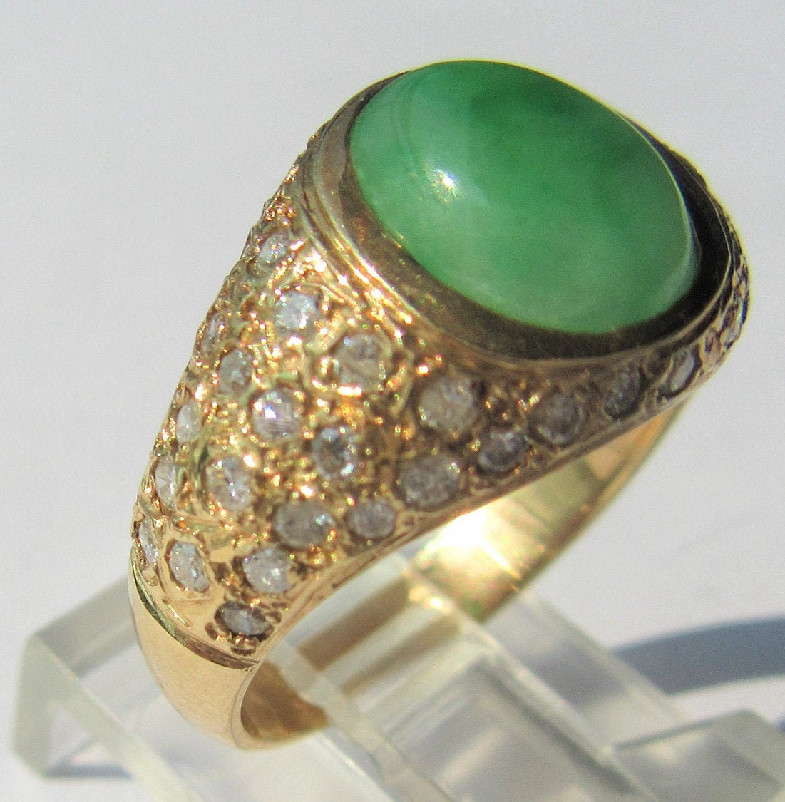 Jade Joyería de jade Piedra preciosa de jade Anillo de | Etsy