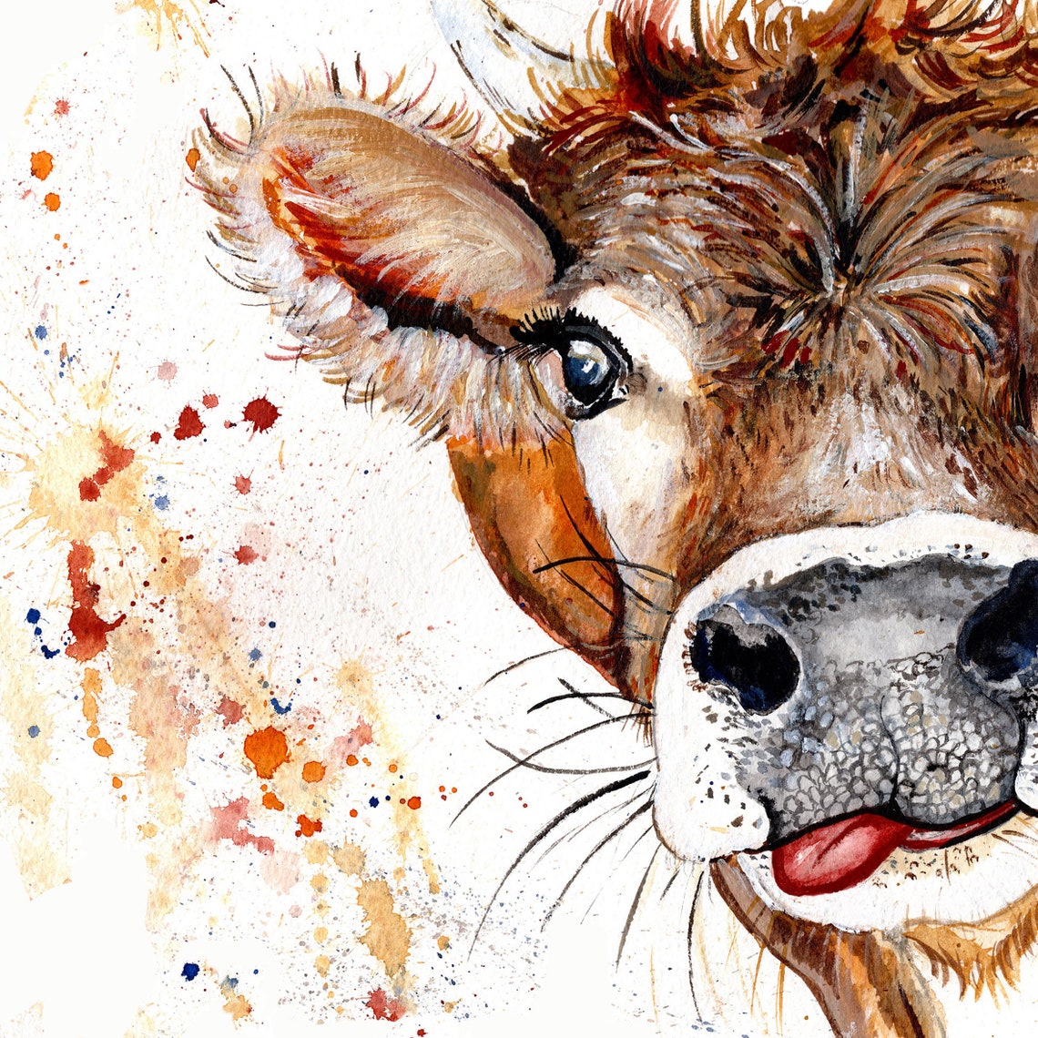 Cow Print. Jersey Cow Print. Jersey Cow Art. Jersey Cow Wall | Etsy UK