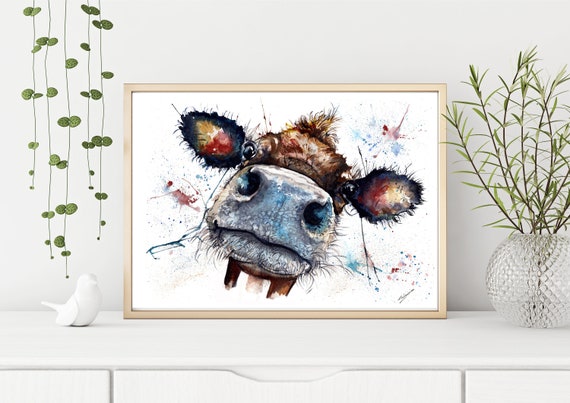 Cow Print. Cow Art. Cow Greeting Card. Cow Gift. Cow Art. Cow | Etsy