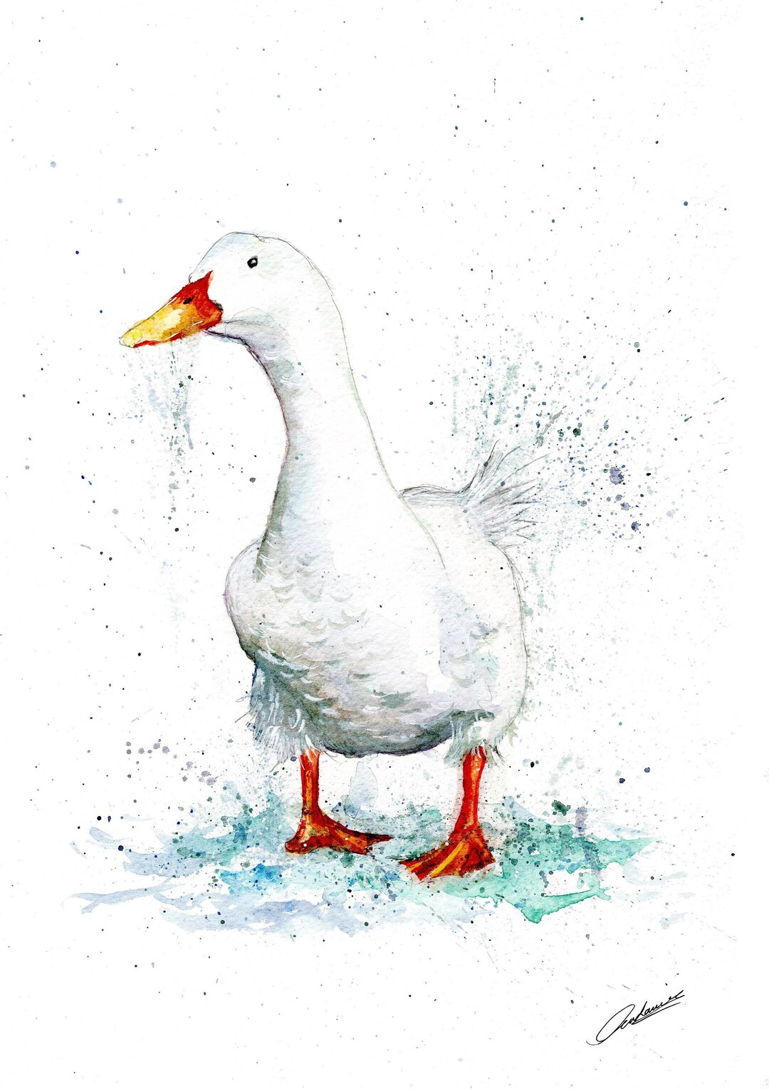 White Duck Print. Duck Greeting Card. Duck Wall Decor. Duck Gift. Duck ...