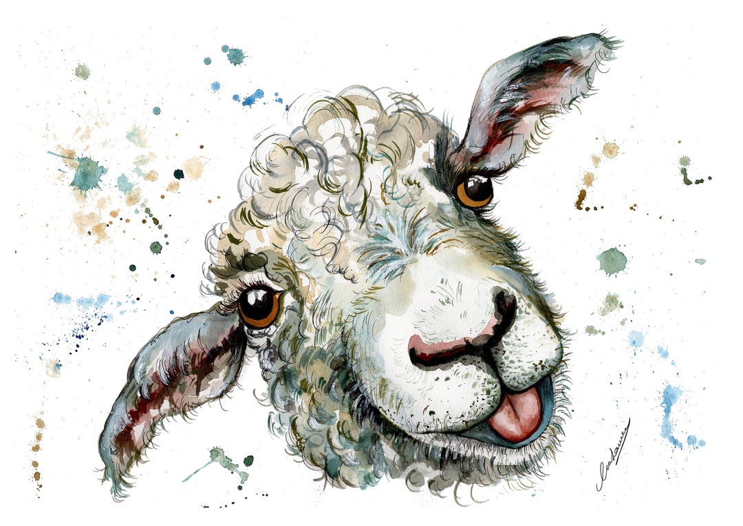 Sheep Print. Sheep Greeting Card. Sheep Wall Decor. Sheep Gift. Sheep ...
