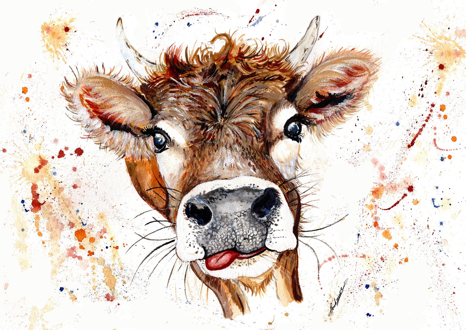 Cow Print. Jersey Cow Print. Jersey Cow Art. Jersey Cow Wall | Etsy UK