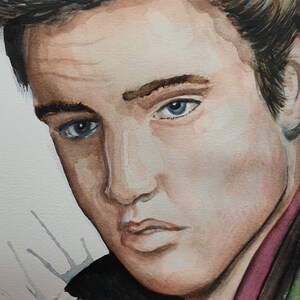 Elvis Painting. an Original Watercolour Portrait of Elvis "the King ...
