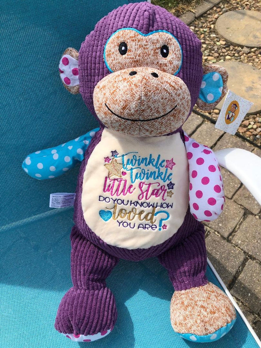 Embroidered Stuffed Animal, Personalized Baby Gift, Baby Shower Gift ...