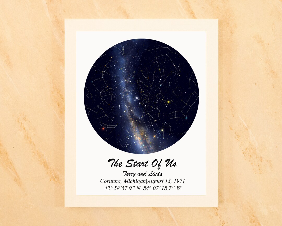 Custom Star Map, Star Map, Personalized Star Map, Celestial Star Map ...
