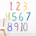 Rainbow Watercolor Numbers Fabric Wall Decal Color Story | Etsy