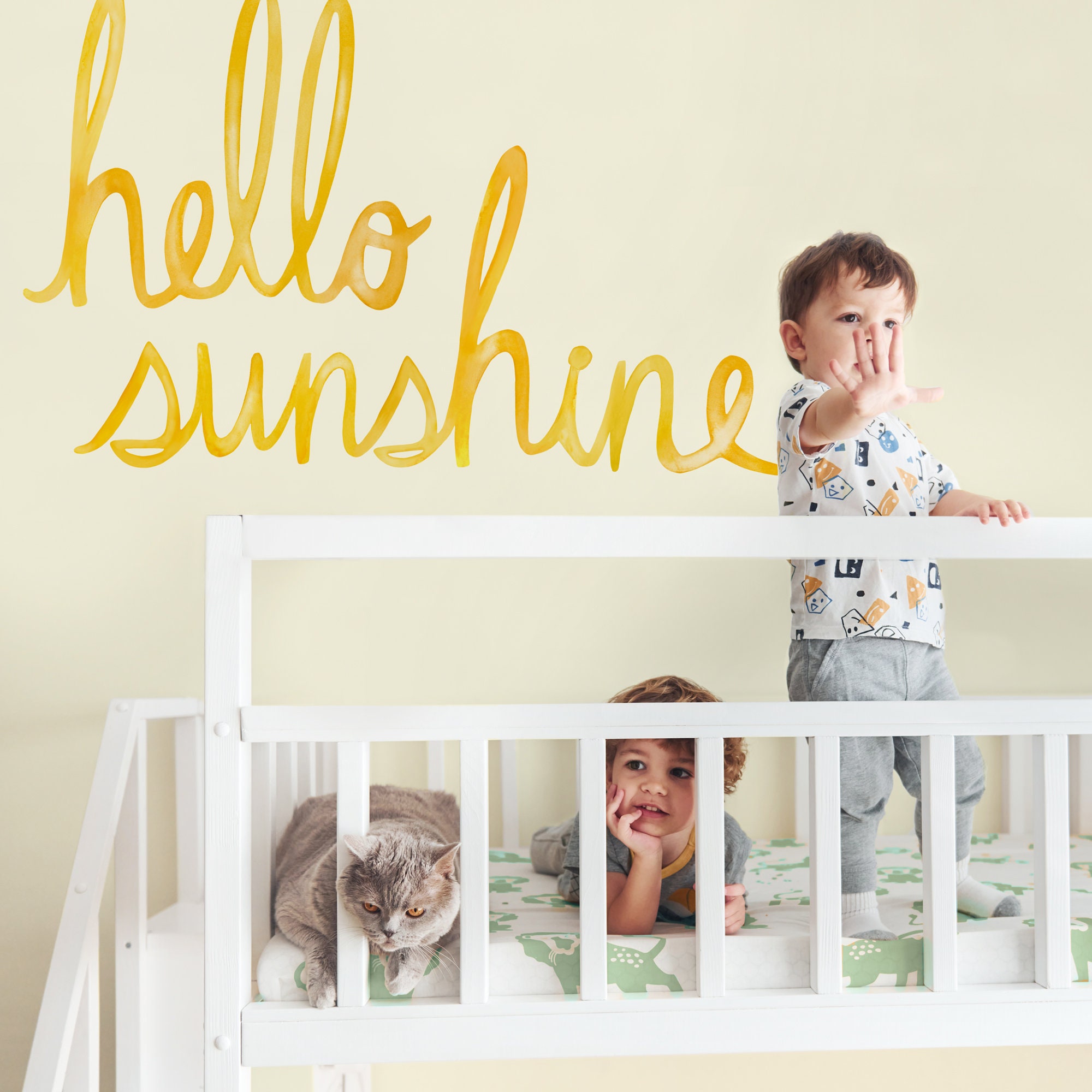 Hello Sunshine - Fabric Wall Decal - Color Story - Mej Mej - Etsy