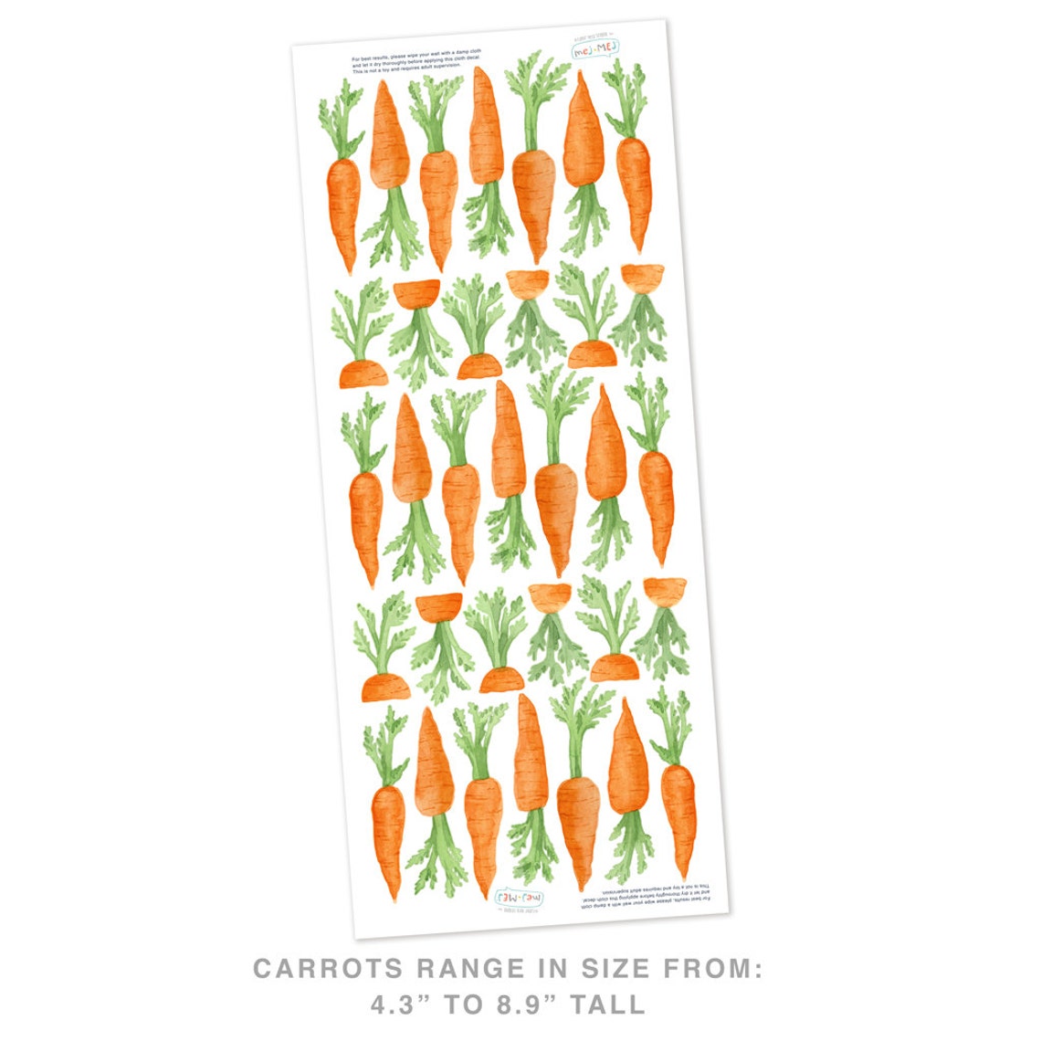 Carrot Toss Fabric Wall Decal Hop Mej Mej - Etsy
