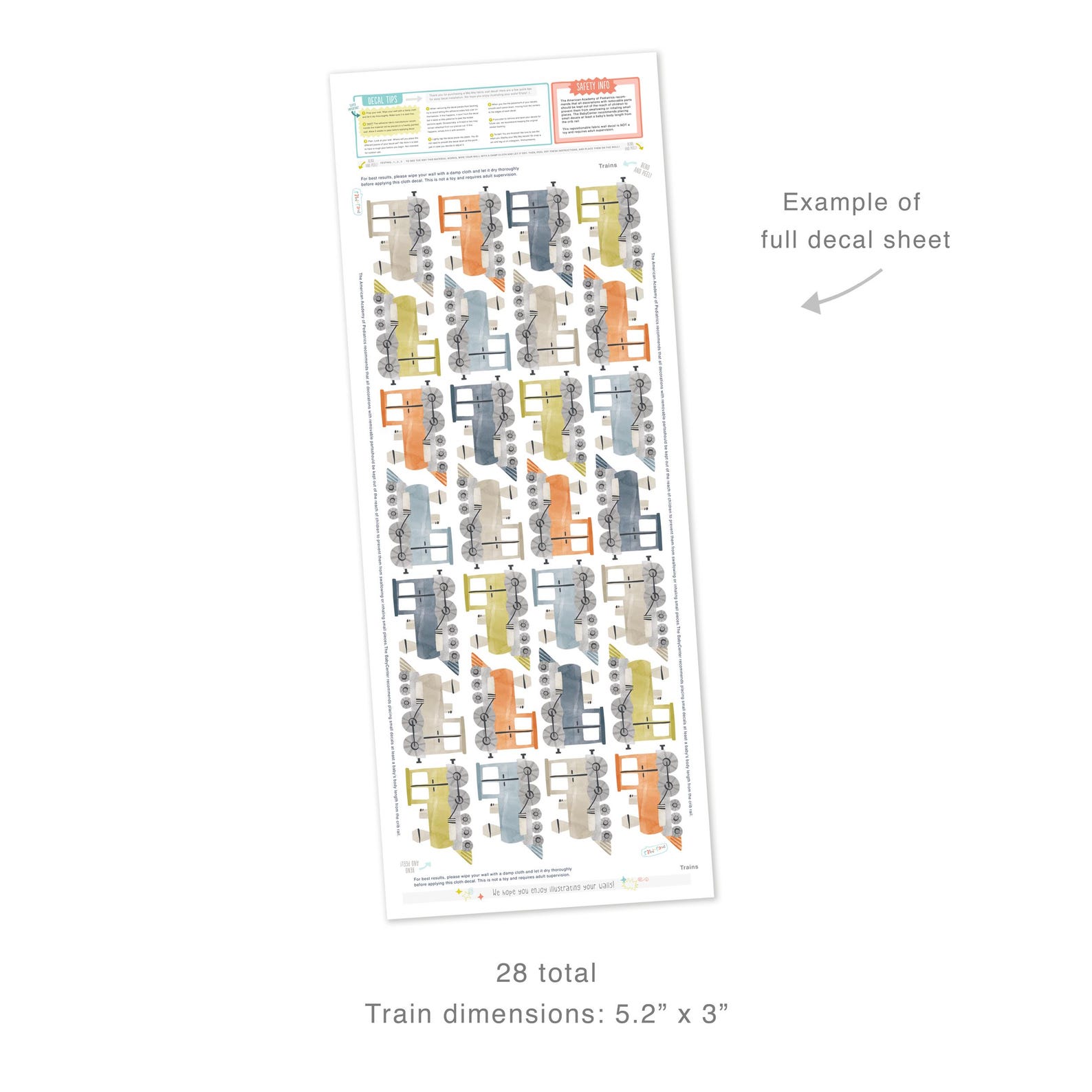 Train Engines - Peel-and-stick Wall Decals - Away We Go - Mej Mej - Etsy