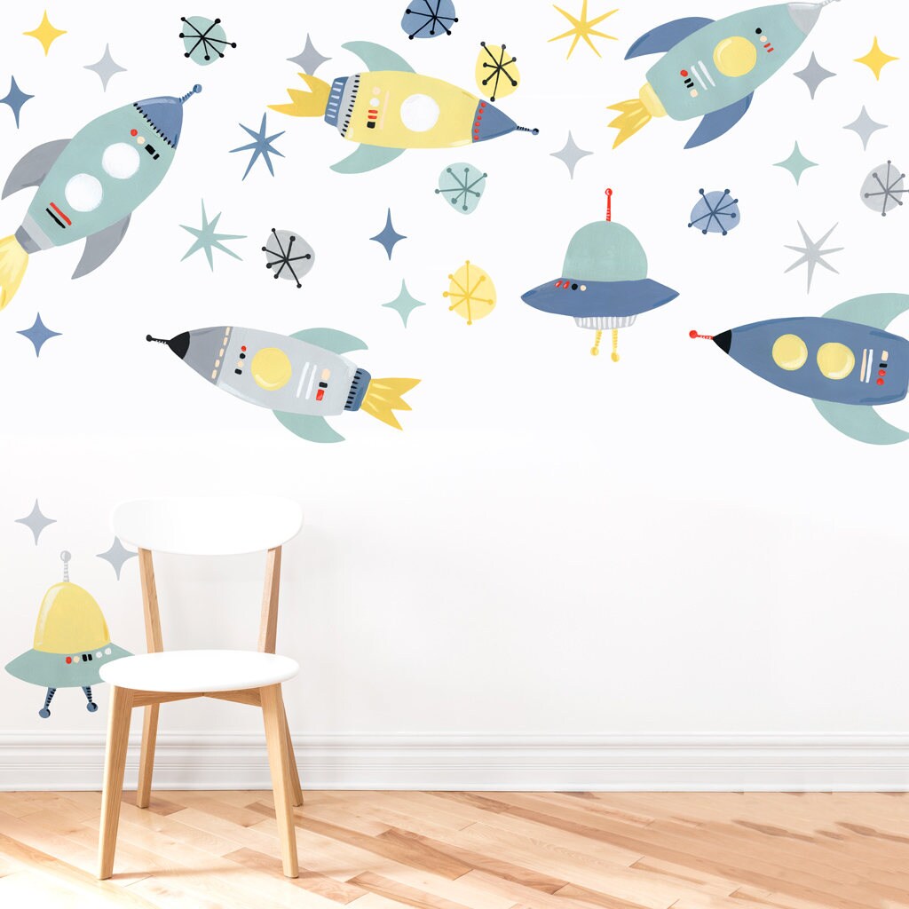 Rocket Kit Large Fabric Wall Decal Galaxy Mej Mej | Etsy