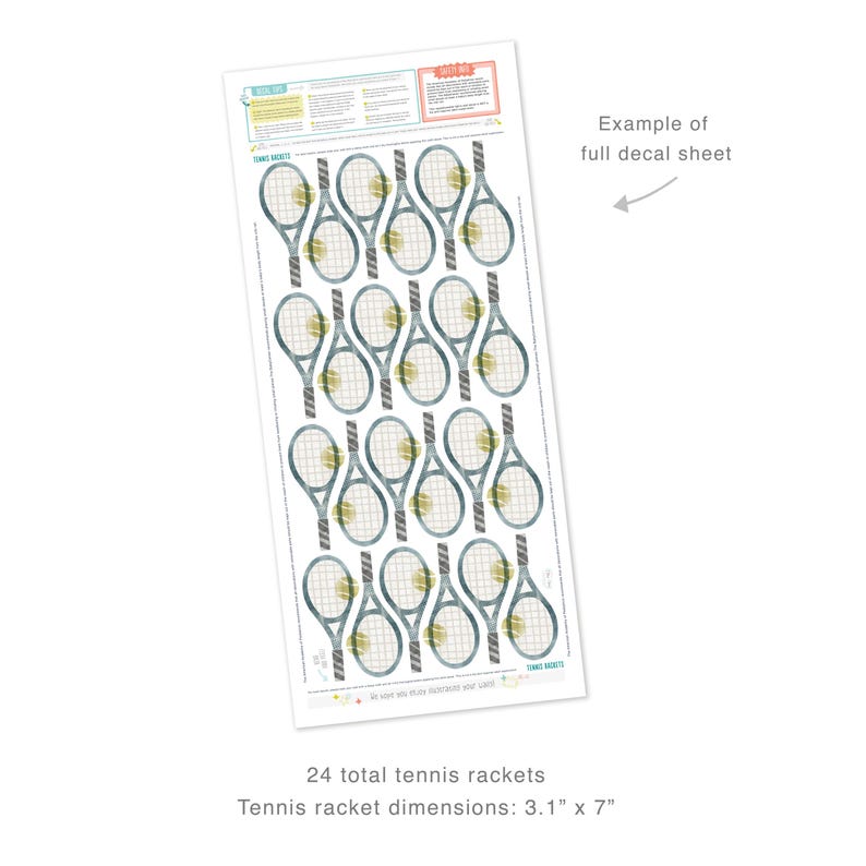 Tennis Rackets Peel-and-stick Removable Fabric Wall Decals - Etsy