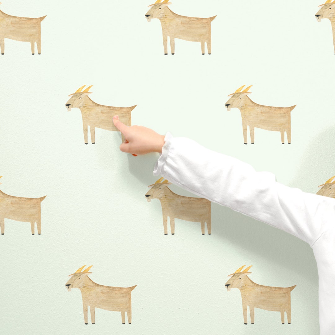 Goat Toss Fabric Wall Decal Modern Farm Mej Mej - Etsy
