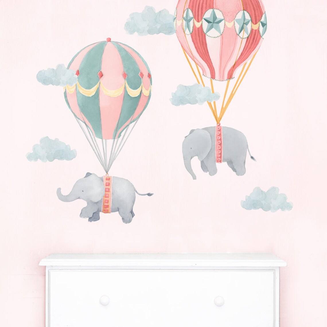 Flying Friends Pink Fabric Wall Decal Nursery Daydreams - Etsy