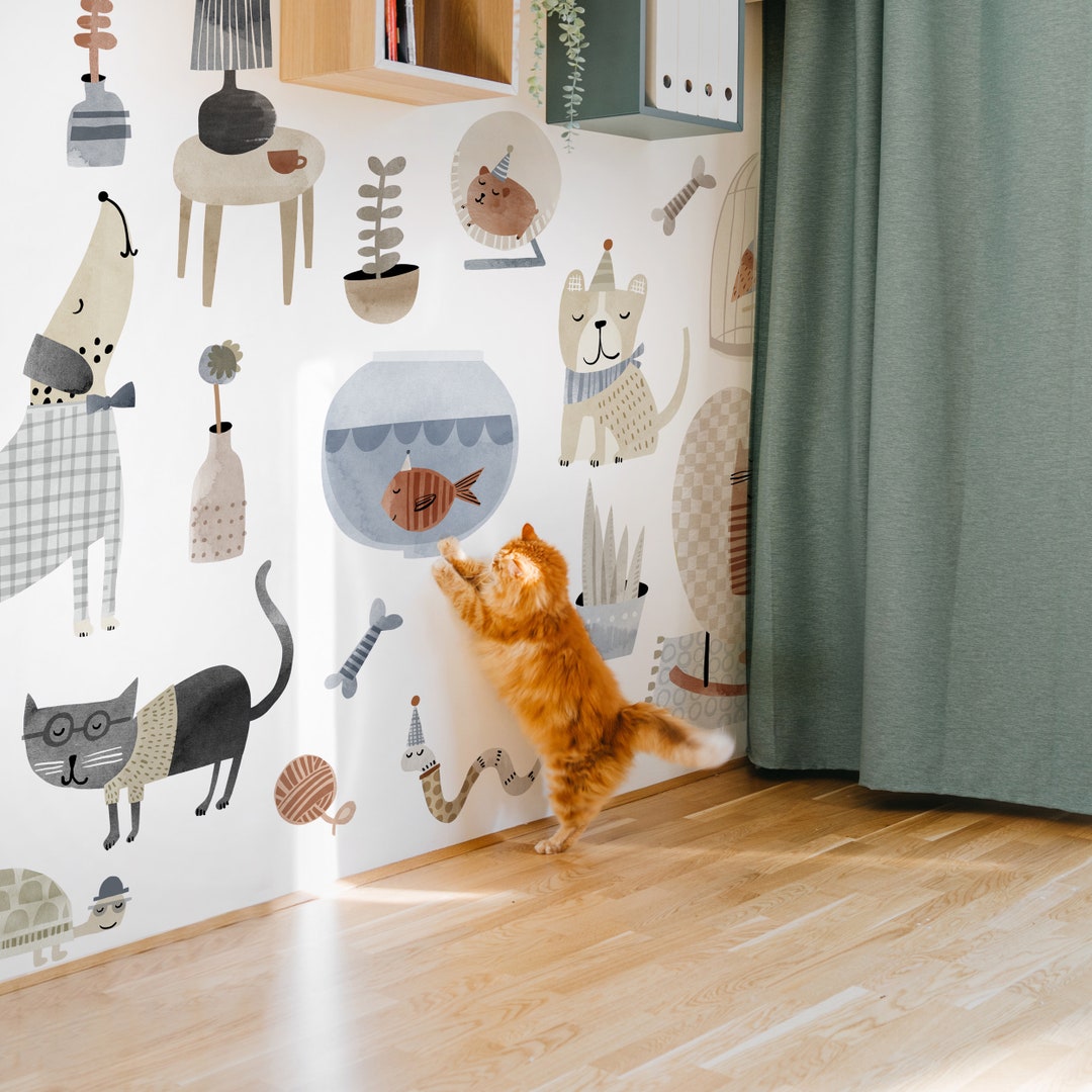 Pet House Latte - Large Kit - Fabric Wall Decal - Pet House - Mej Mej ...
