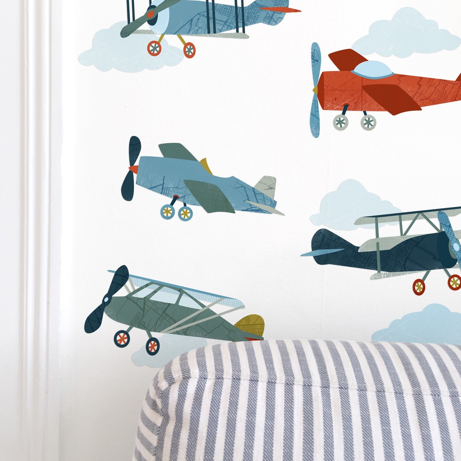 Small Biplane Kit Fabric Wall Decal First Flight Mej Mej - Etsy