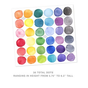 Large Rainbow Watercolor Dots - Fabric Wall Decal - Color Story - Mej ...