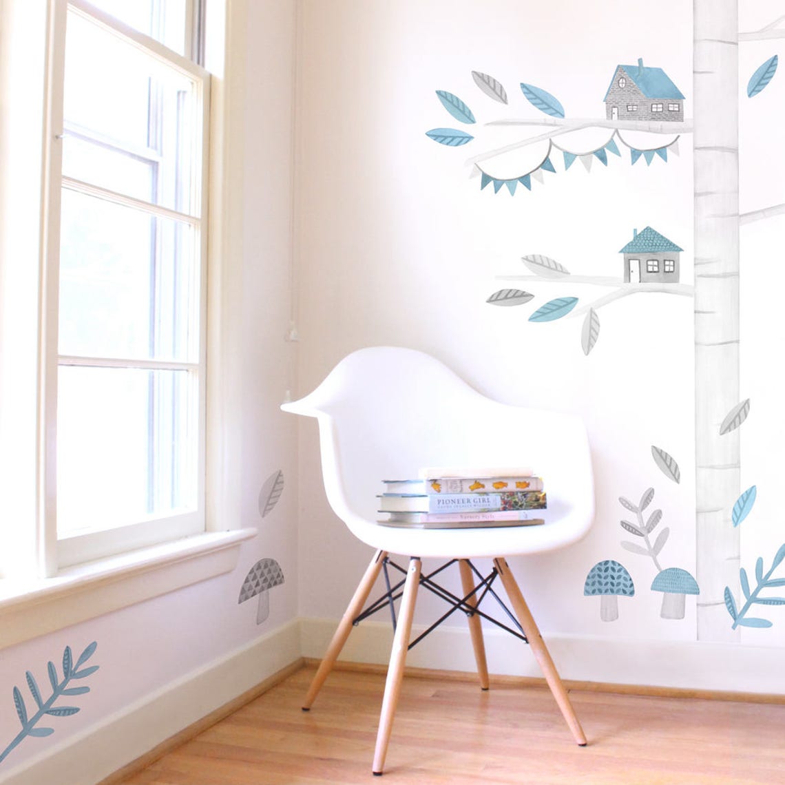 Tree Kit - Fabric Wall Decal - Woodland Blue Collection - Mej Mej - Etsy