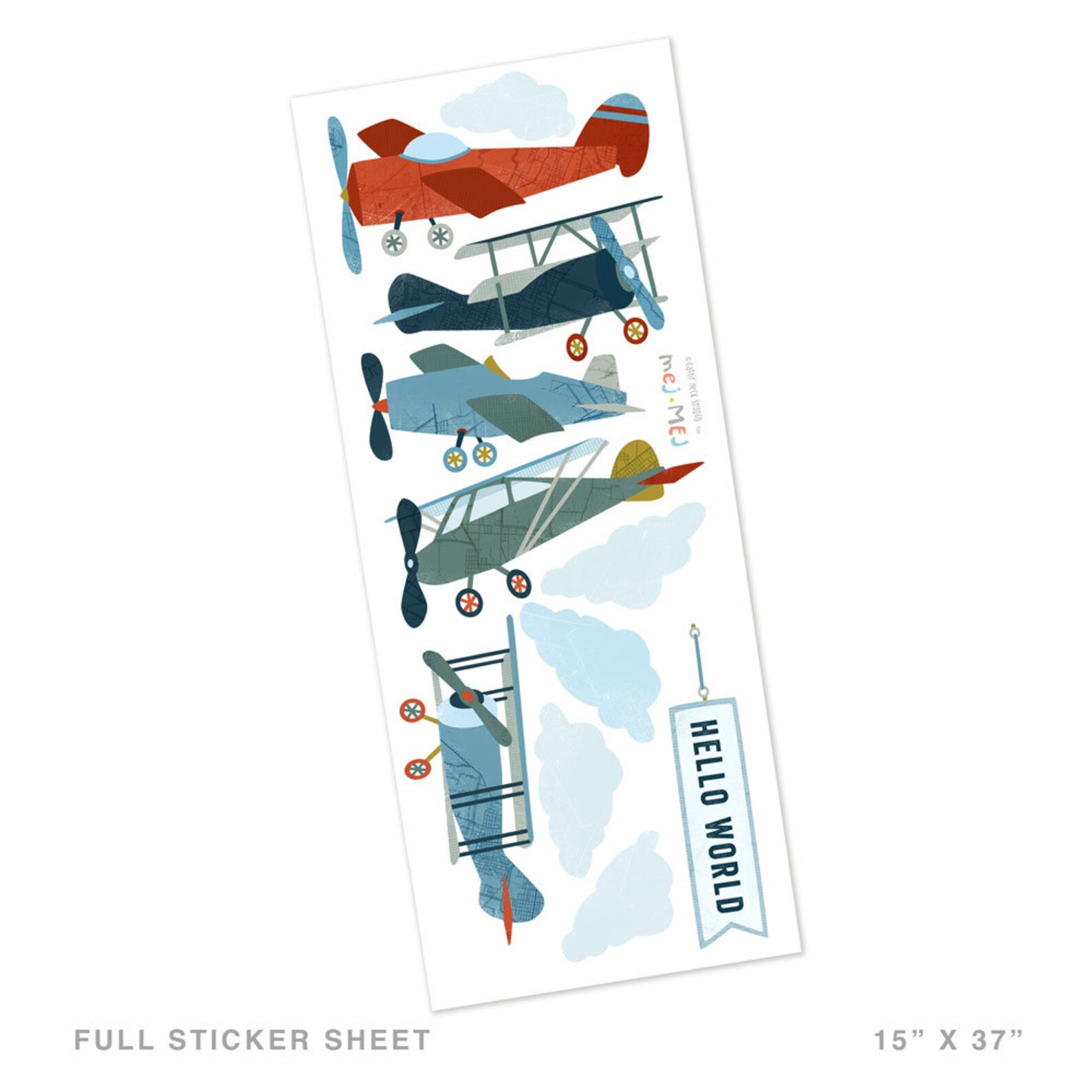 Small Biplane Kit Fabric Wall Decal First Flight Mej Mej - Etsy