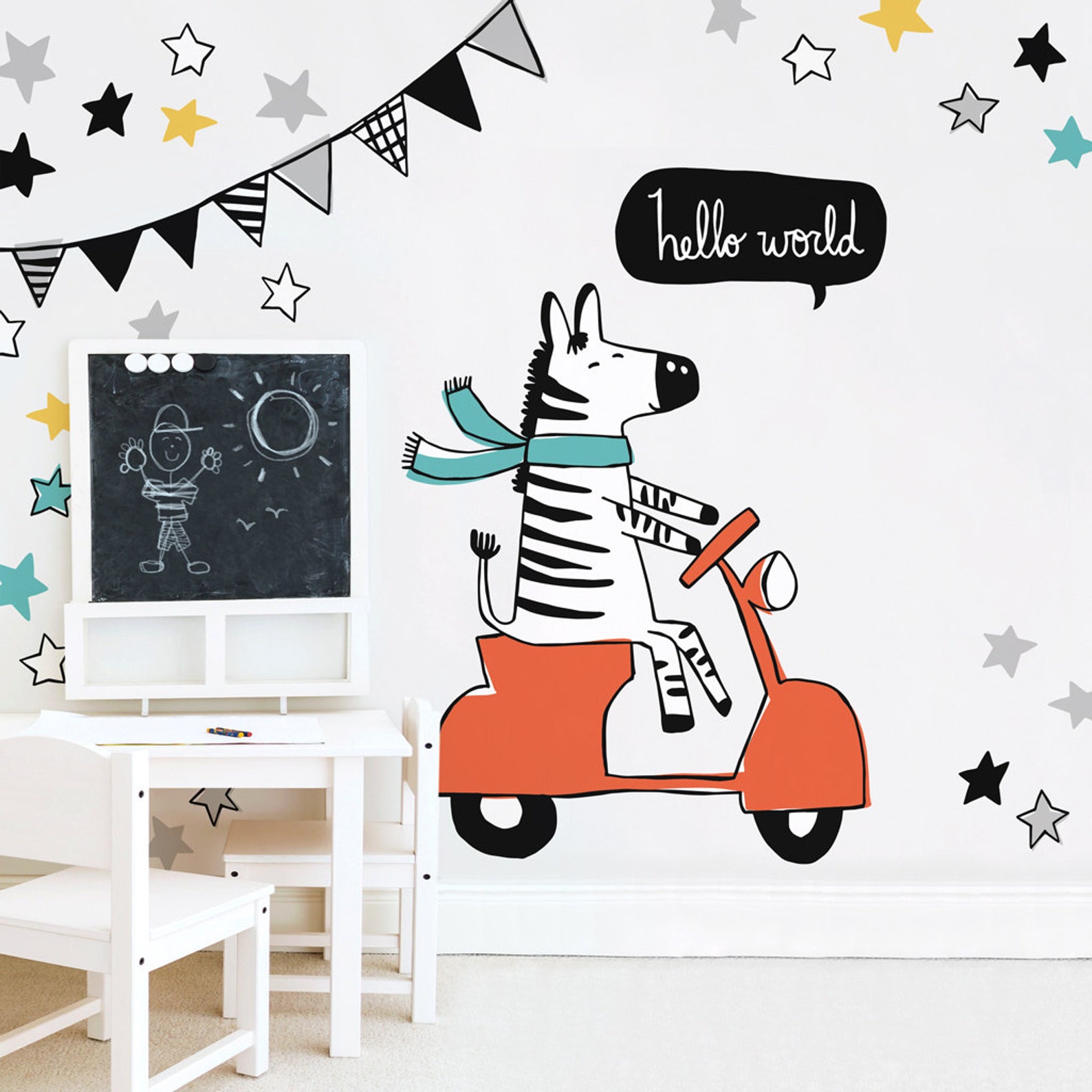 Zebra Fabric Wall Decal Hello There Mej Mej - Etsy Israel
