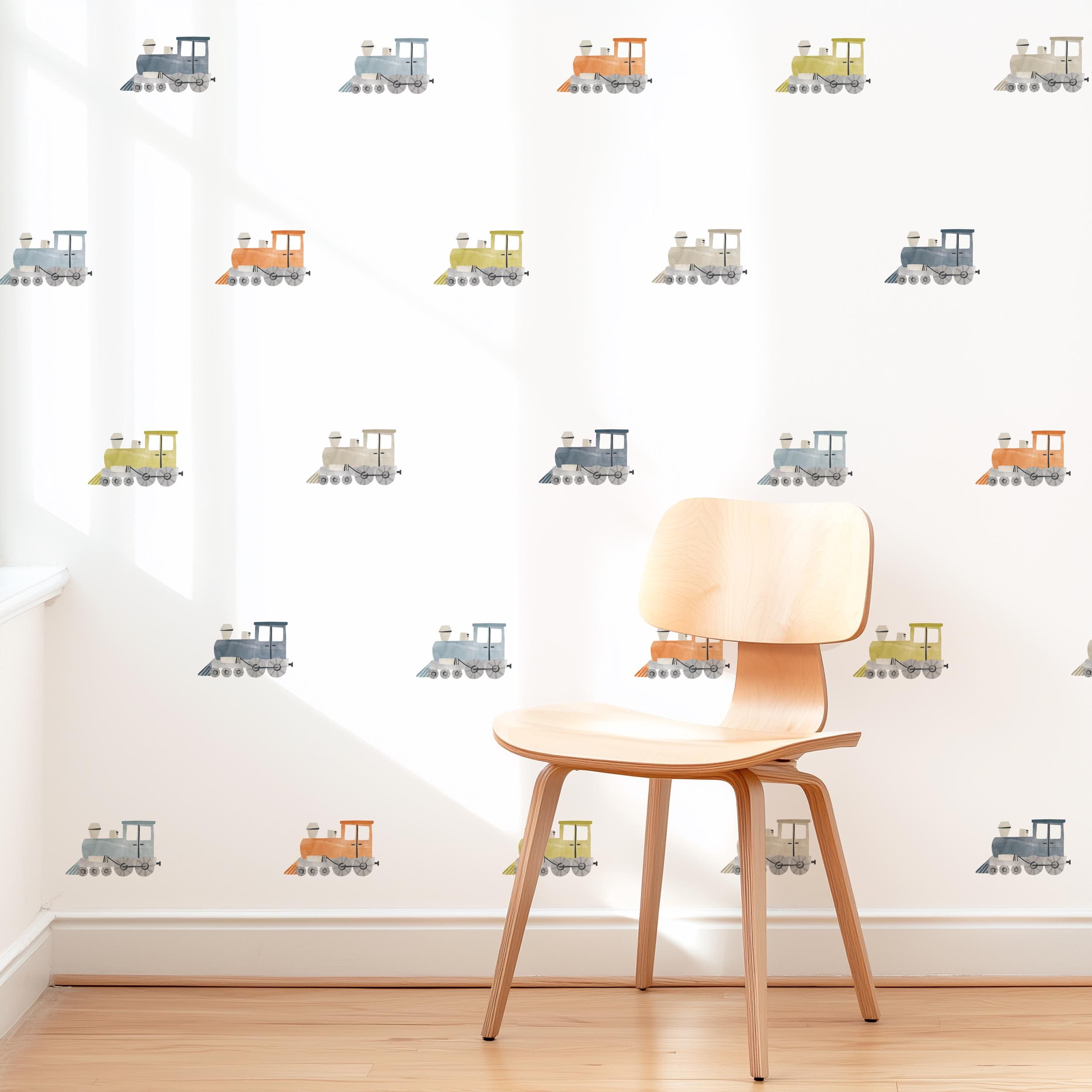 Train Engines - Peel-and-stick Wall Decals - Away We Go - Mej Mej - Etsy