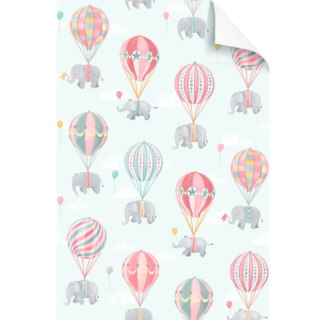 If Elephants Could Fly - Pink - Wallpaper Tile - Nursery Daydreams ...