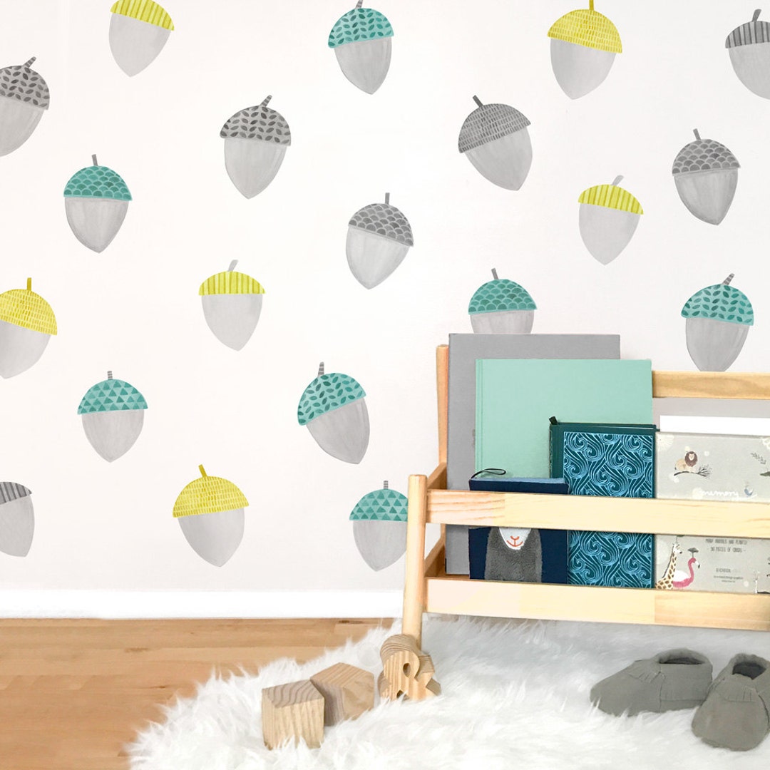 Acorn Toss - Multi - Fabric Wall Decal - Woodland - Mej Mej - Etsy