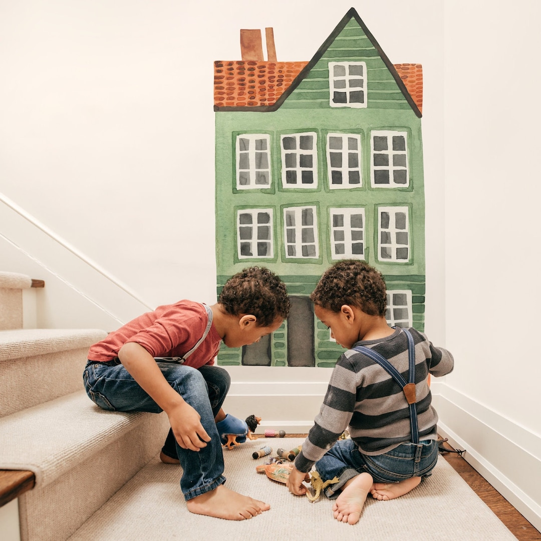 Celery House - Fabric Wall Decal - Rooftop - Mej Mej - Etsy