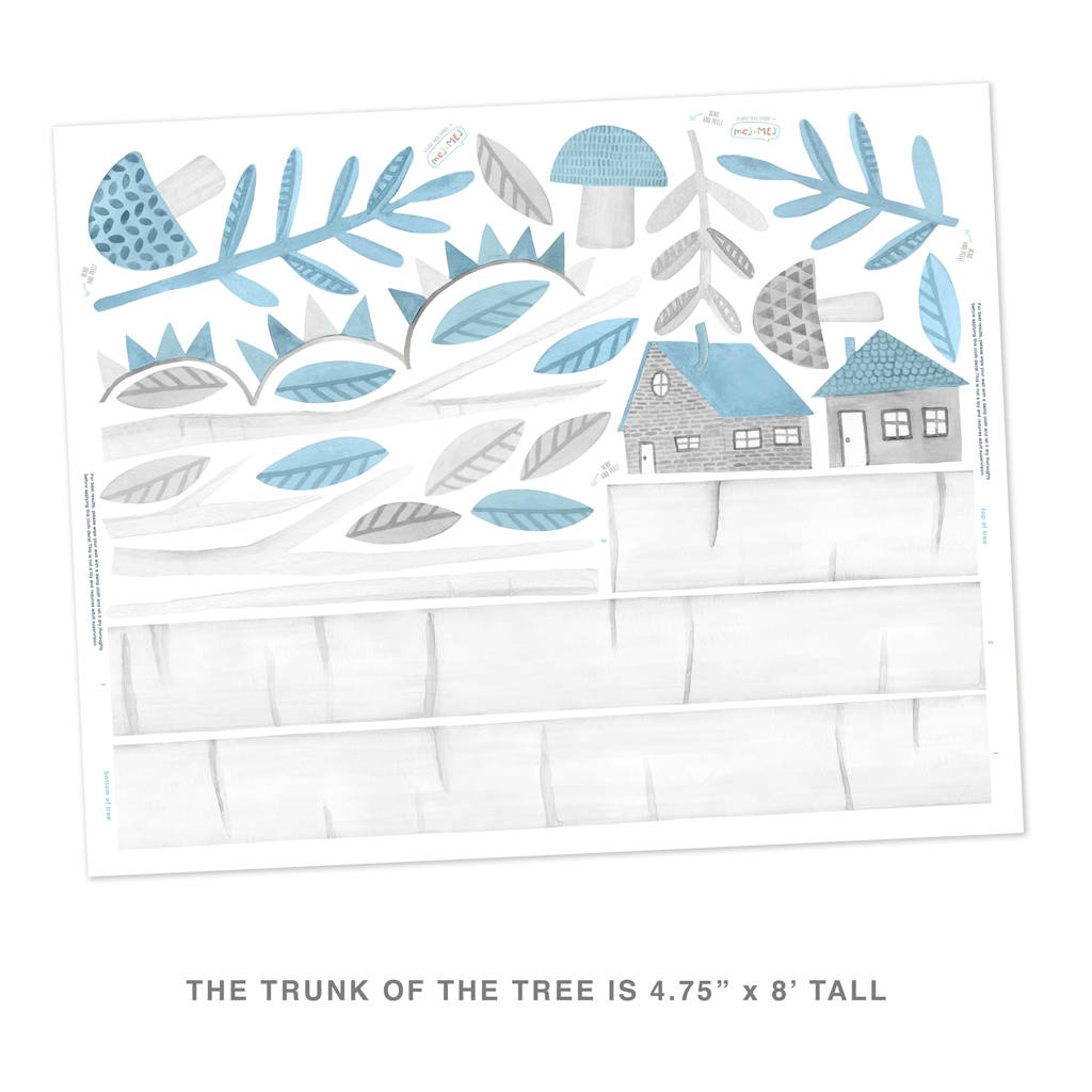 Tree Kit - Fabric Wall Decal - Woodland Blue Collection - Mej Mej - Etsy