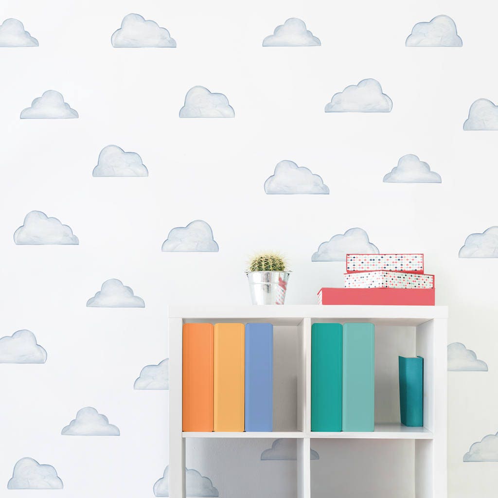 Color Story Clouds Fabric Wall Decal Color Story Mej Mej - Etsy