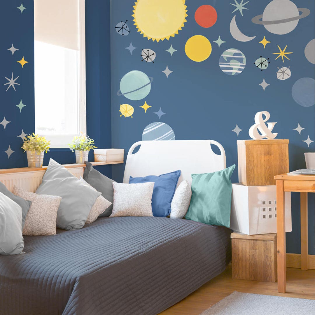 Solar System Kit Large - Fabric Wall Decal - Galaxy - Mej Mej - Etsy