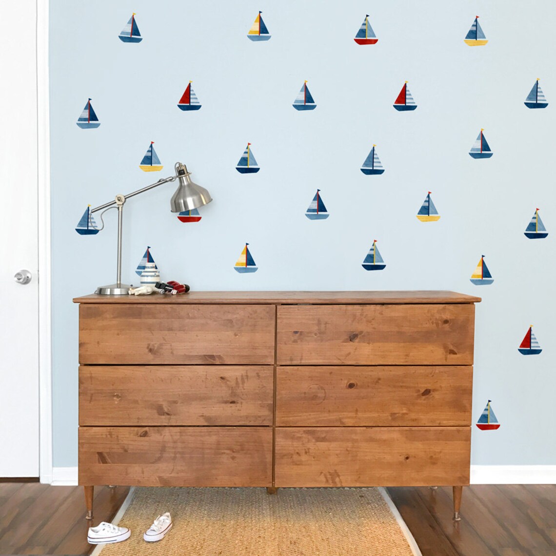 Boat Toss - Fabric Wall Decal - Sag Harbor - Mej Mej - Etsy