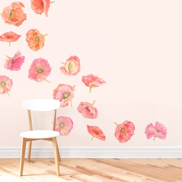 Poppy Flower Wall Decal - Etsy