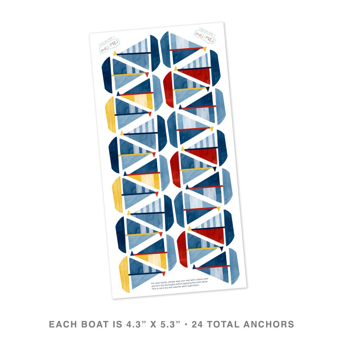 Boat Toss - Fabric Wall Decal - Sag Harbor - Mej Mej - Etsy