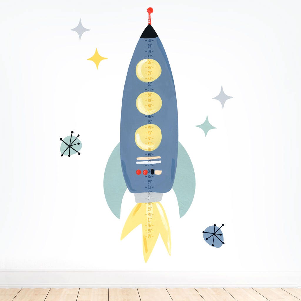 8 Wall Stickers Galaxy Outer Space Stars Custom Measuring Height Growth ...