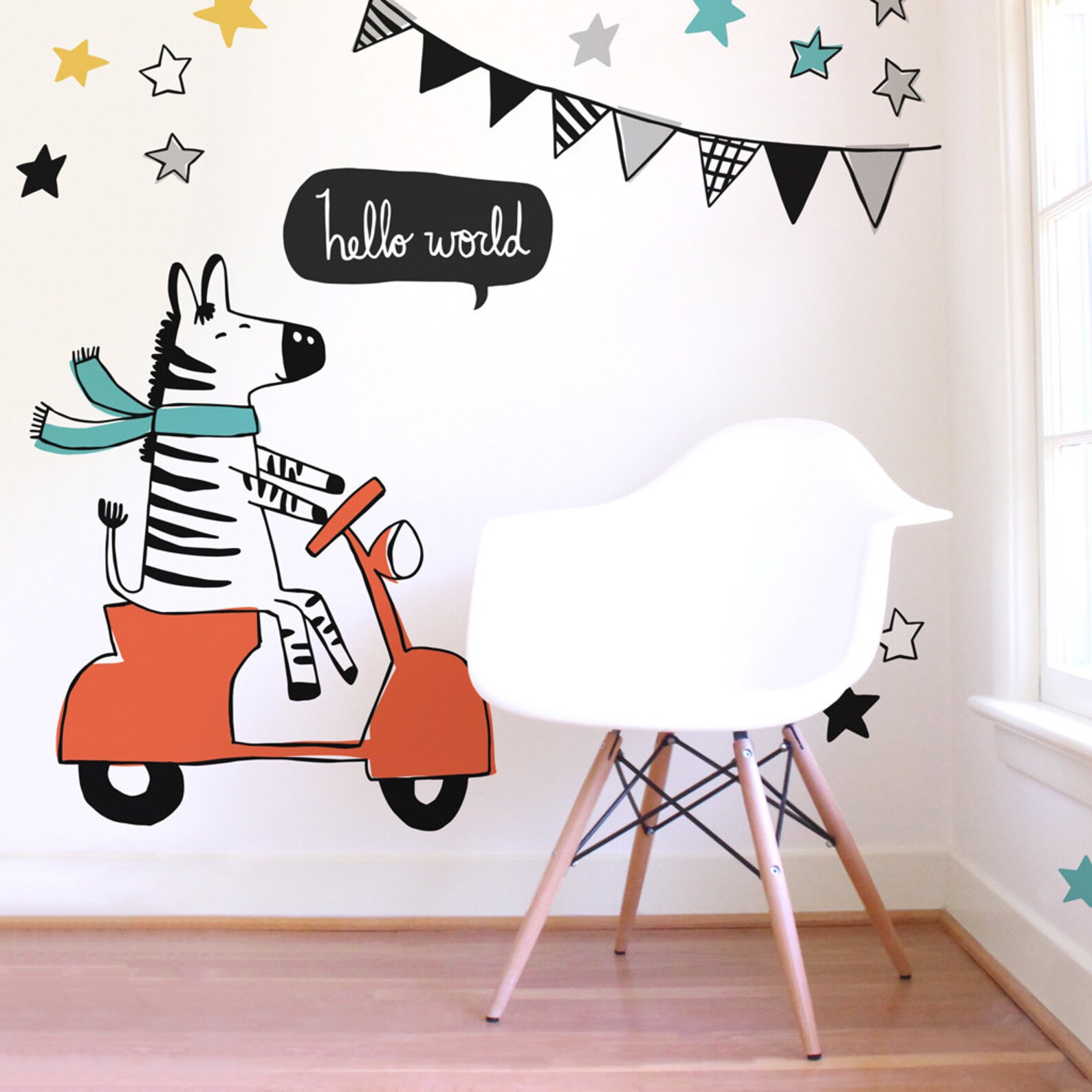 Zebra Fabric Wall Decal Hello There Mej Mej - Etsy Israel