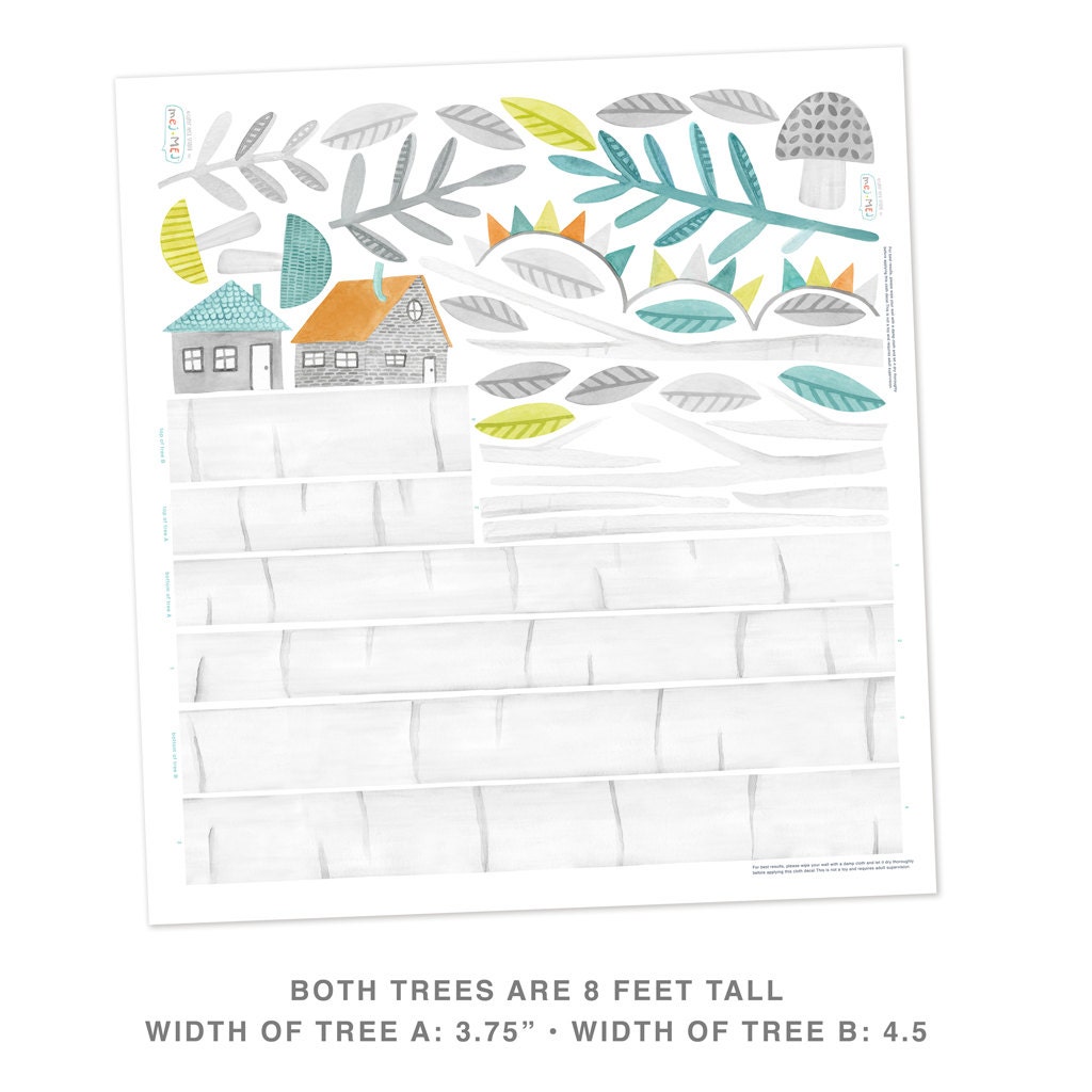 Two Tree Kit Fabric Wall Decal Woodland Mej Mej | Etsy