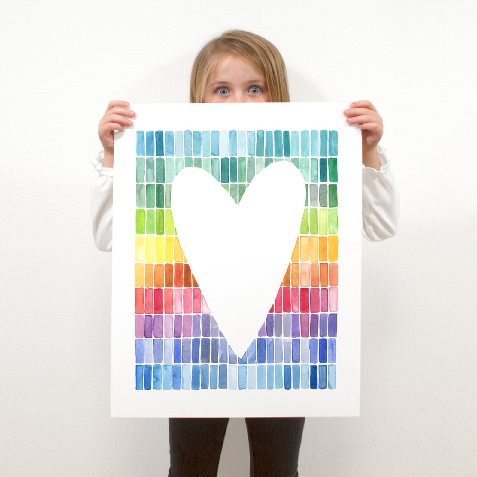 Rainbow Heart Paper Print Color Story Mej Mej | Etsy